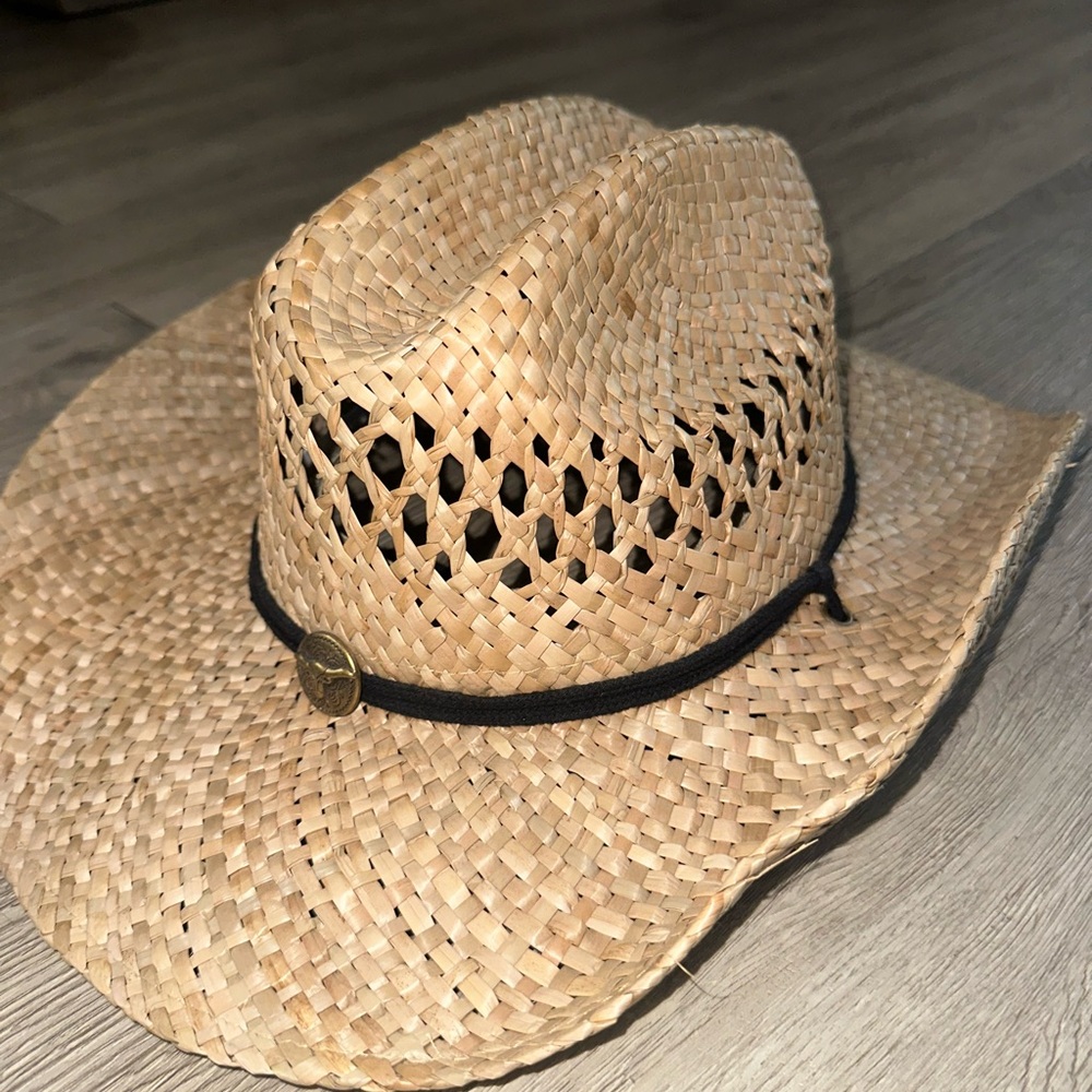 Dorfman Pacific Authentic Dpc Straw Concho Hat Sz S/M - Gem